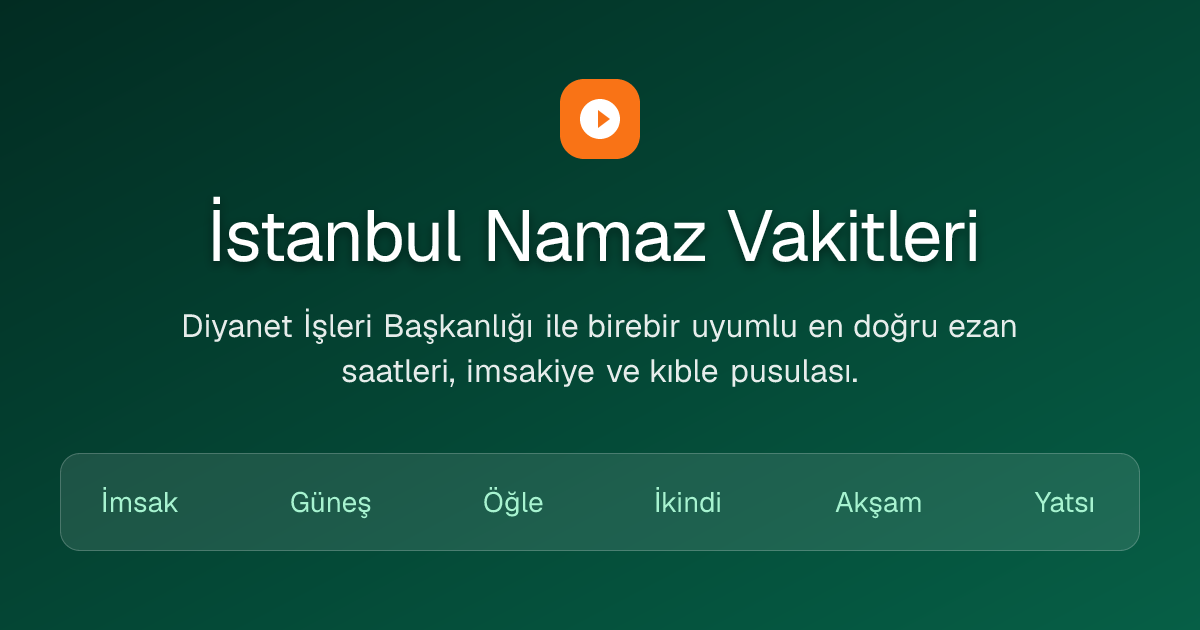Kartal, İstanbul Namaz Vakitleri 2026 - Ezan Saatleri | İslam Vaktim ...